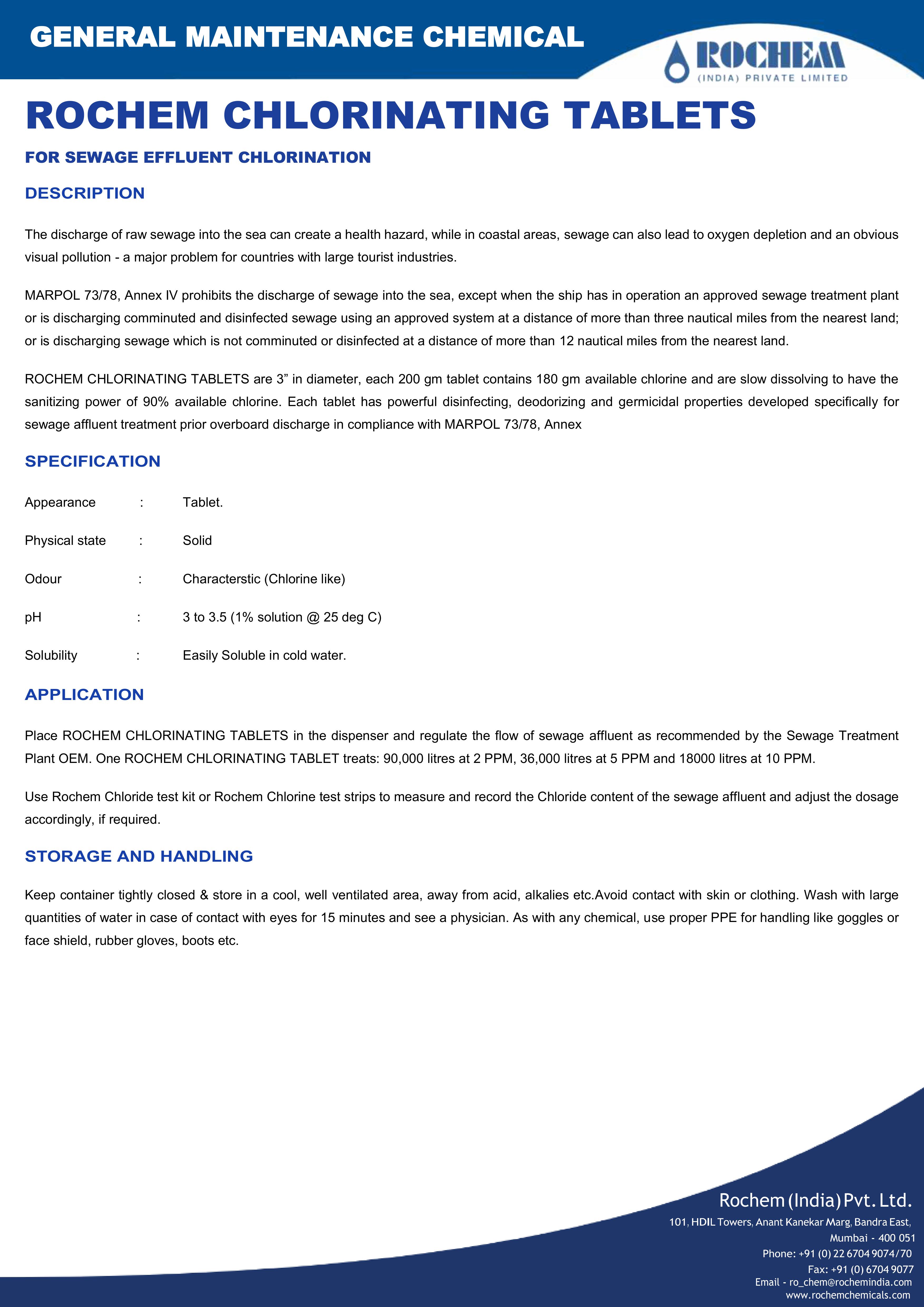 M/S ROCHEM (INDIA) PVT LTD | MSME B2B Portal | msmemart.com