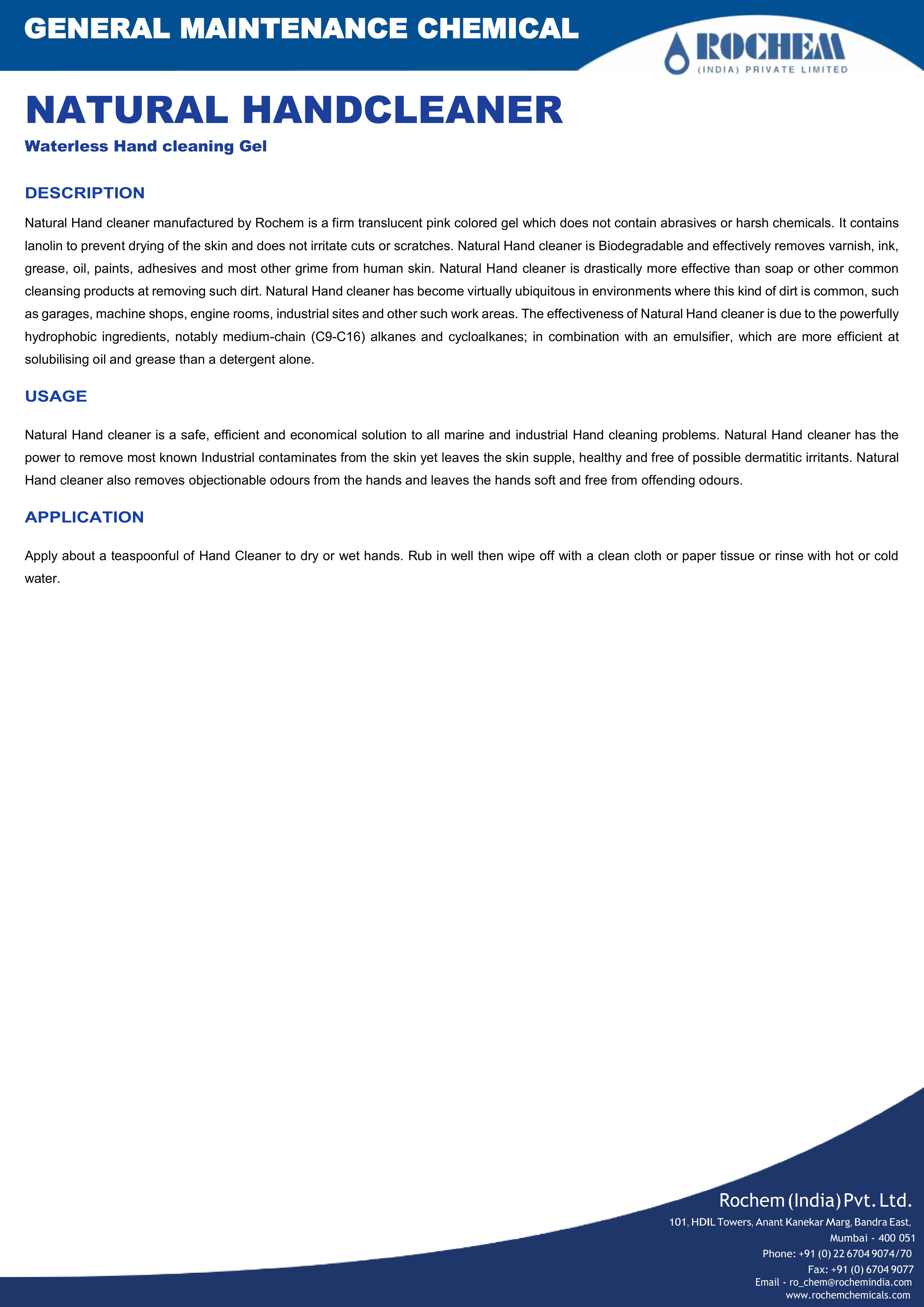 M/S ROCHEM (INDIA) PVT LTD | MSME B2B Portal | msmemart.com